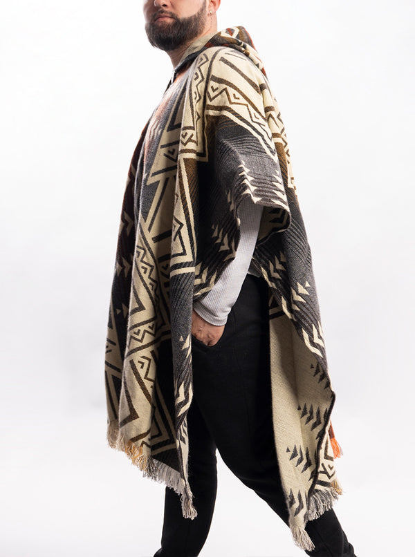 Mexican Poncho for Men | Aztek Style to Beat the Cold | Gamboa